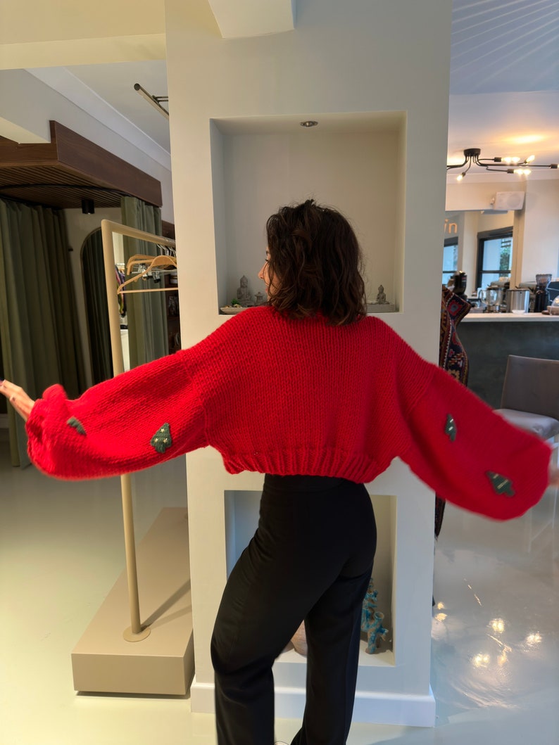 Women's Original Christmas Sweater/handmade Cardigan/red Christmas ...