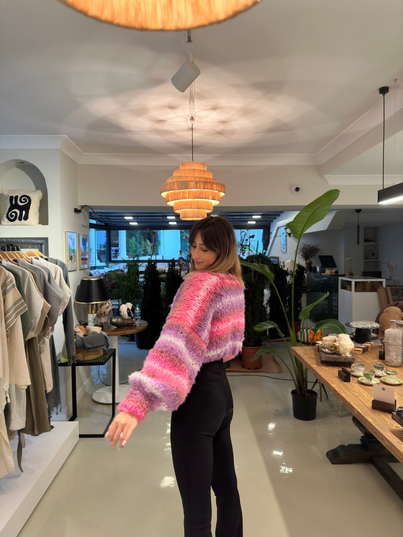 Glowbysely/ Pinky Rainbow Glow Cardigan/ Vegan Oversize Knitted Chunky ...