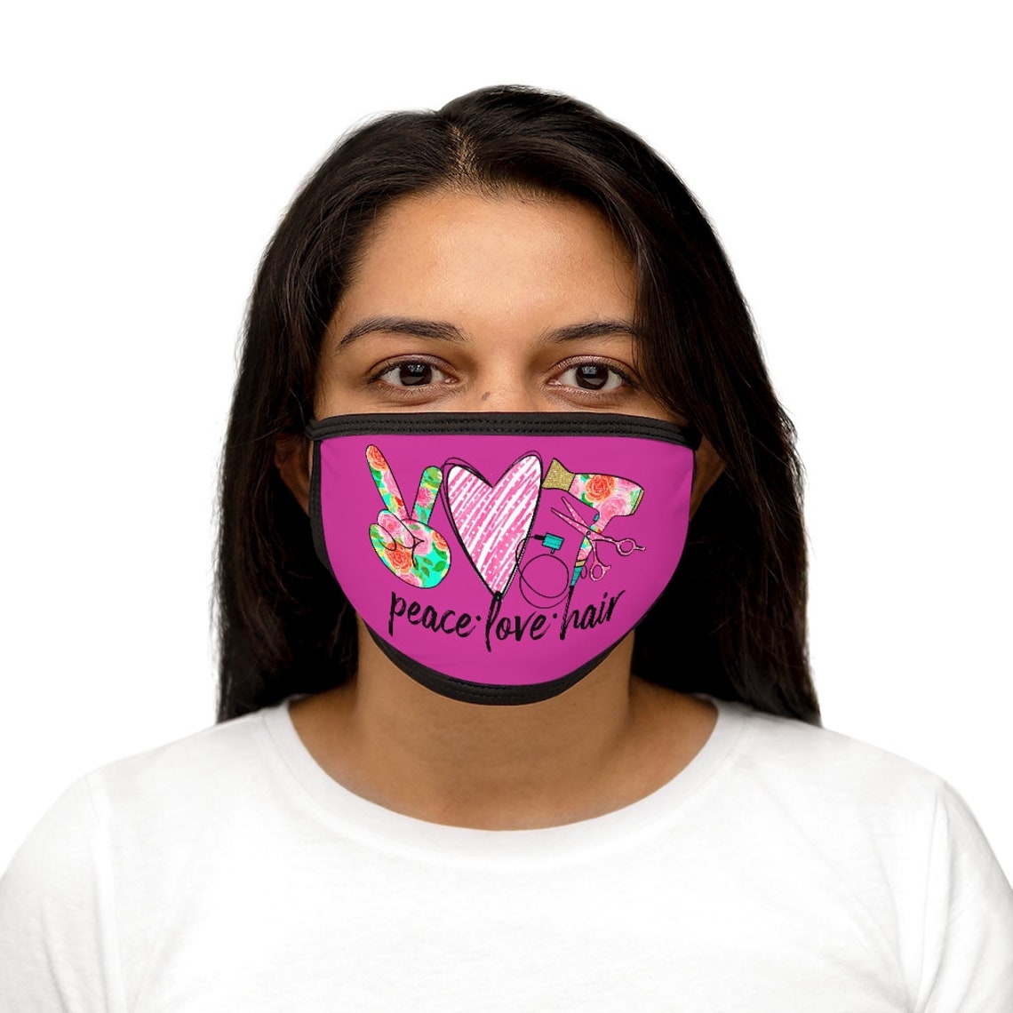 Peace Love Hair, Hairdresser Mask, Hairstylist Mask, Beauty Shop Face ...