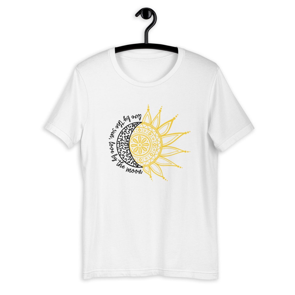 Sun and Moon T-shirt Live by the Sun Hippie T-shirt Summer - Etsy UK