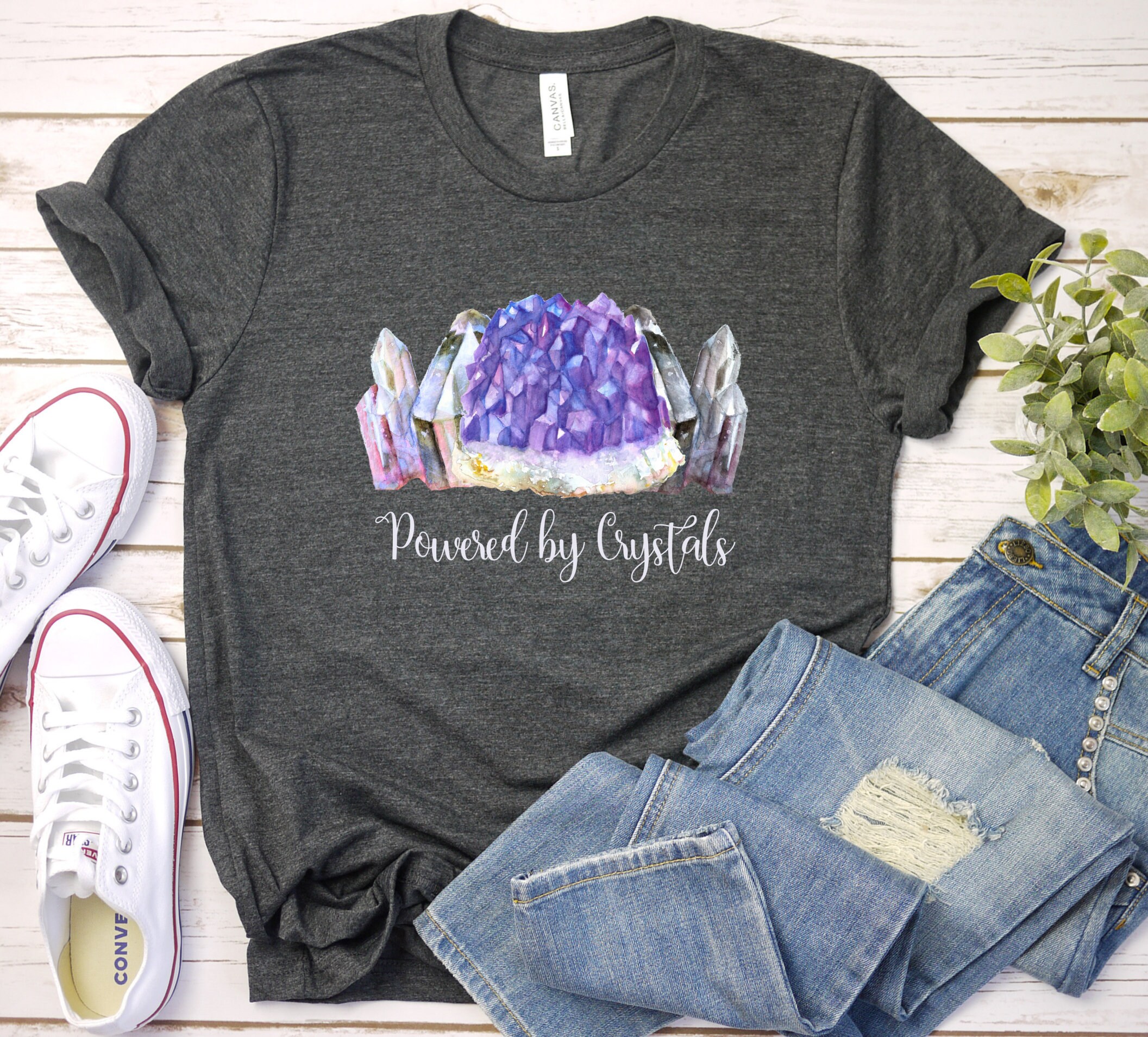Powered by Crystals T-shirt , Crystals Lover T-shirt , Crystal T-shirt ...