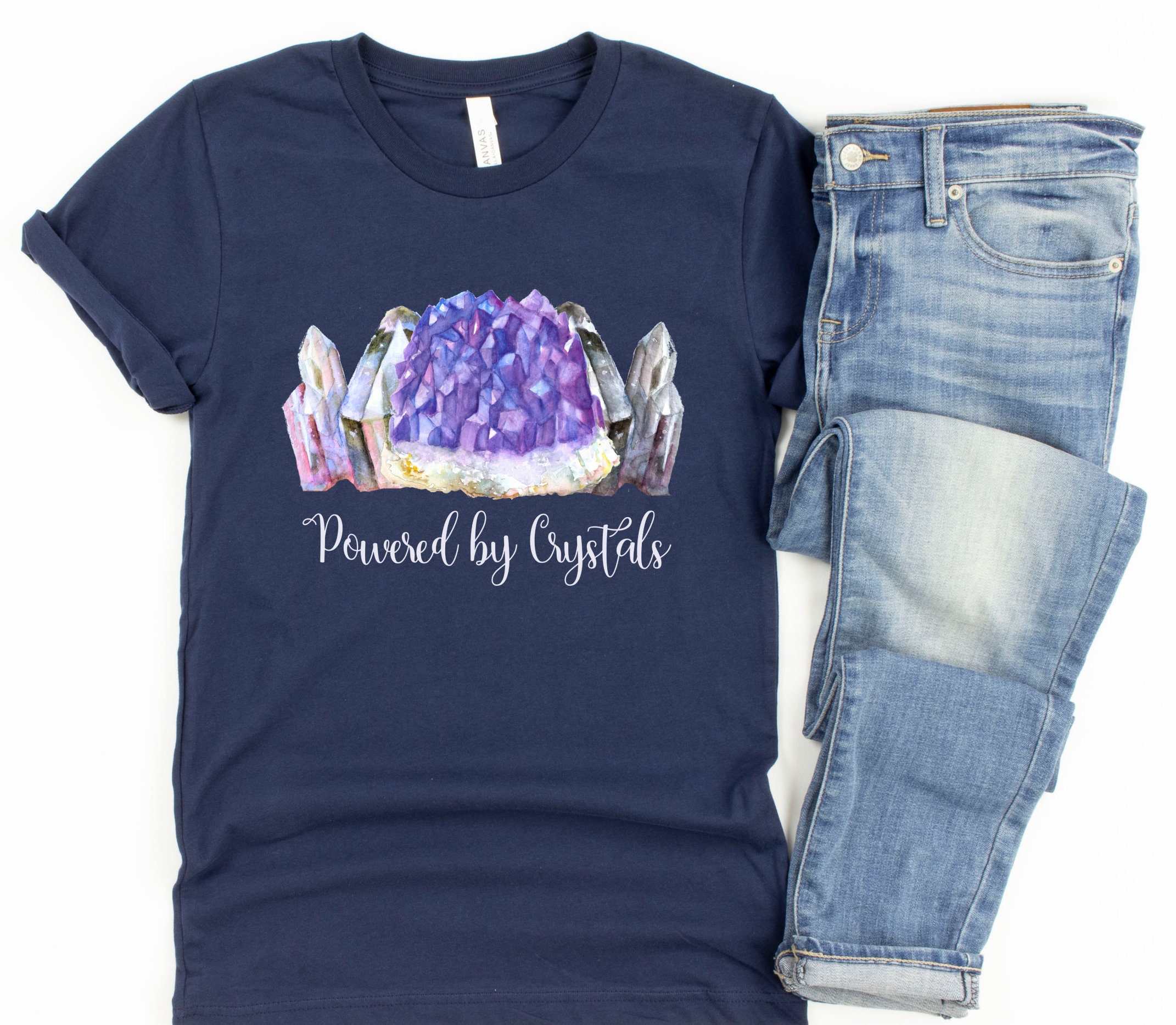 Powered by Crystals T-shirt , Crystals Lover T-shirt , Crystal T-shirt ...