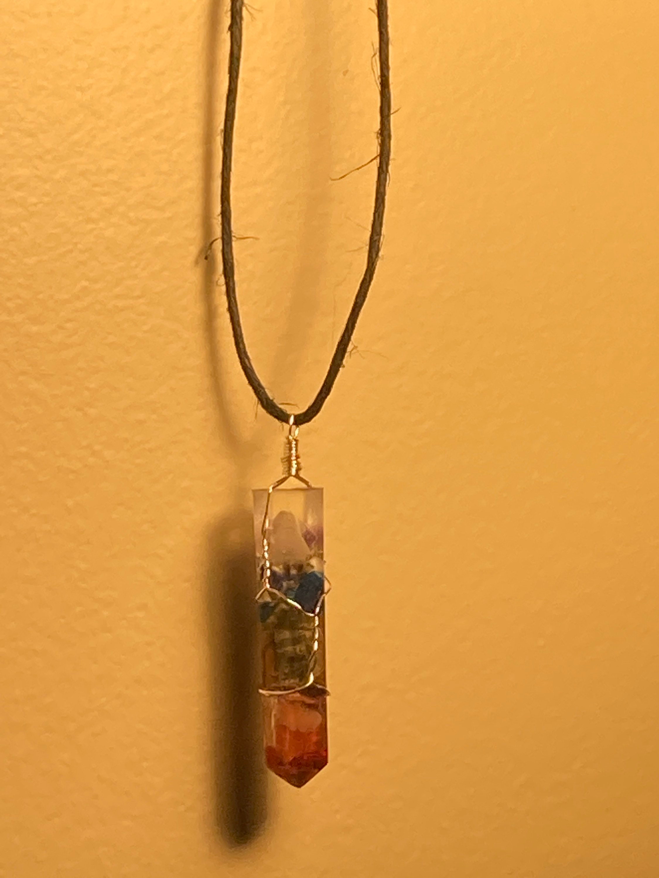 Resin Encased Chakra Crystal Tower - Etsy
