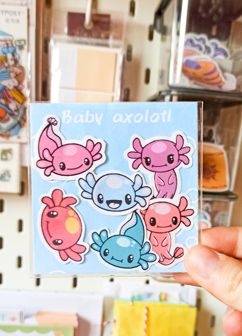 Baby Axolotl Sticker Pack Axolotl Sicker Cute Axolotl - Etsy Hong Kong