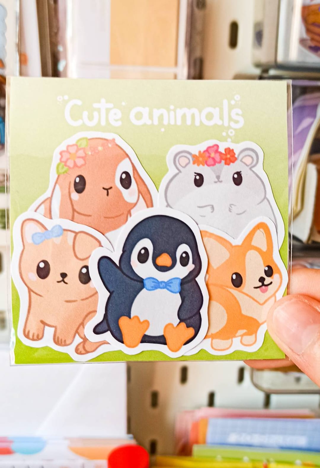 Cute Animals Sticker Pack Bunny Sticker Penguin Sticker Dog Sticker Cat ...