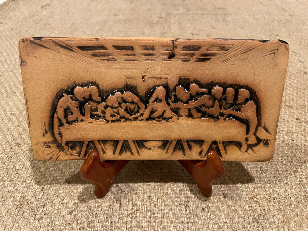 Ceramic Last Supper Plaque, Handmade Pottery, With Easel - Etsy