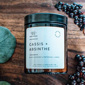 Cassis + Absinthe,hand Poured Soy Wax Candle,6oz Hand Poured Soy Wax ...