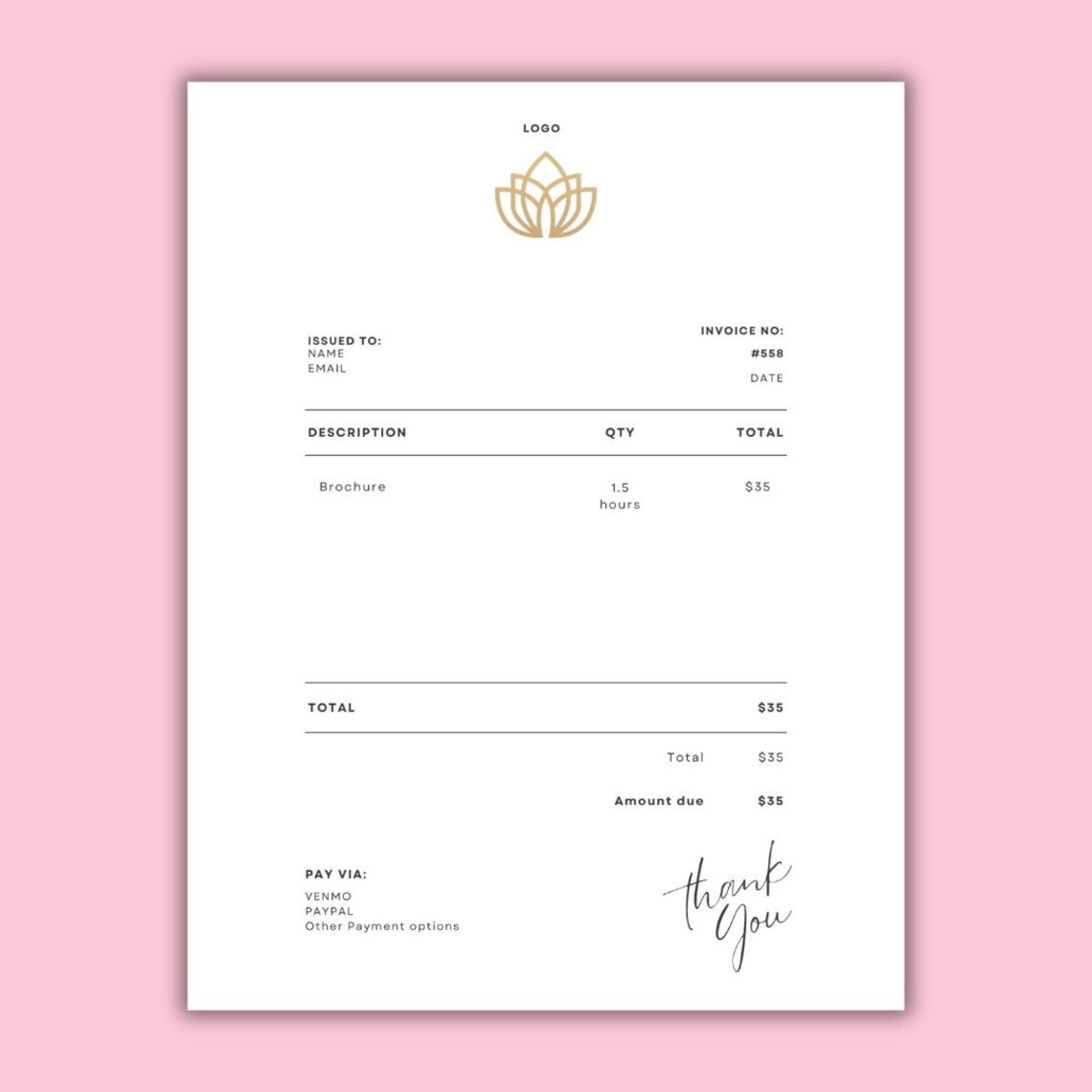 Simple Invoice Template Download | Business Invoice | Bookkeeping ...