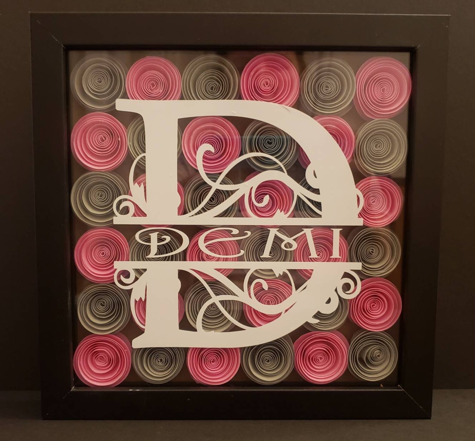 Personalized Letter/name Flower Shadow Box | Etsy