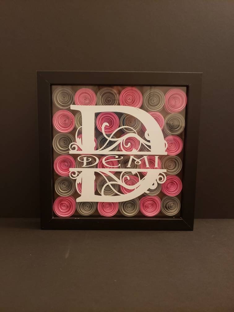 Personalized Letter/name Flower Shadow Box | Etsy