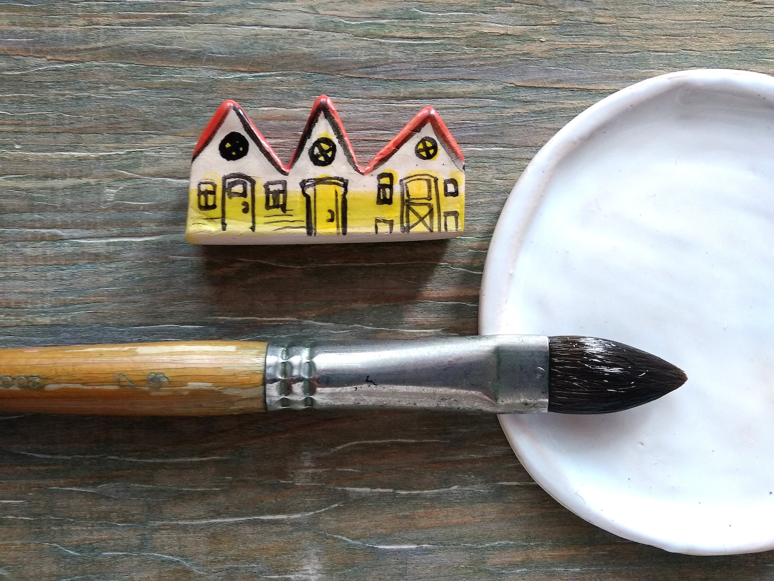 Paint-brush Rest for artists art-lovers Ceramic brush | Etsy