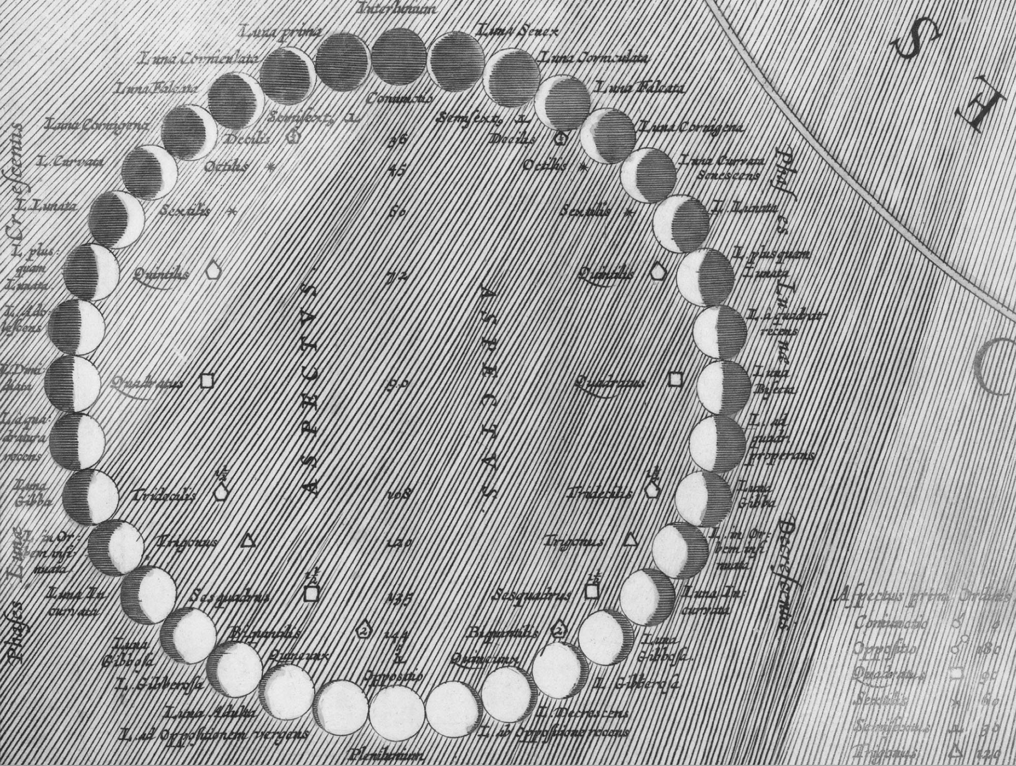 Moon Phases Celestial Chart Antique Map Art Print Framed - Etsy