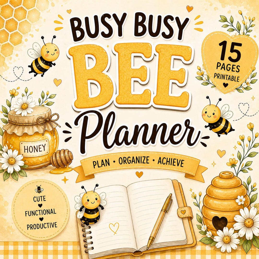 Busy Bee Planner Bundle | 15 Printable Pages, Daily, Weekly, Monthly ...