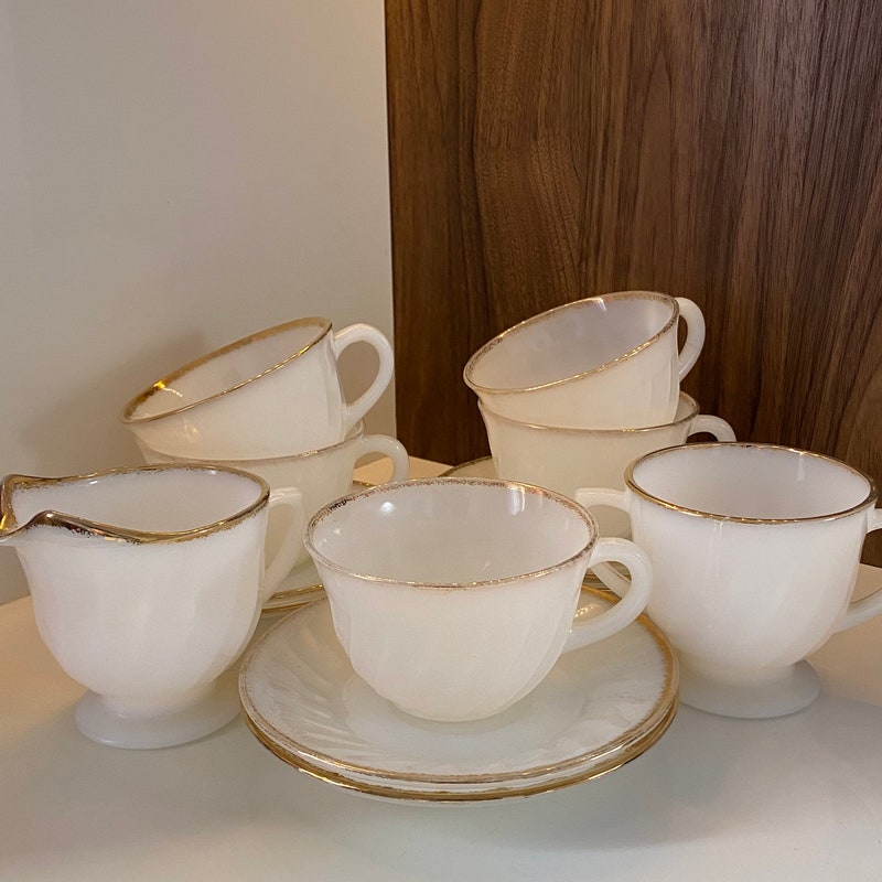 White Fire King Tea Cup - Etsy UK