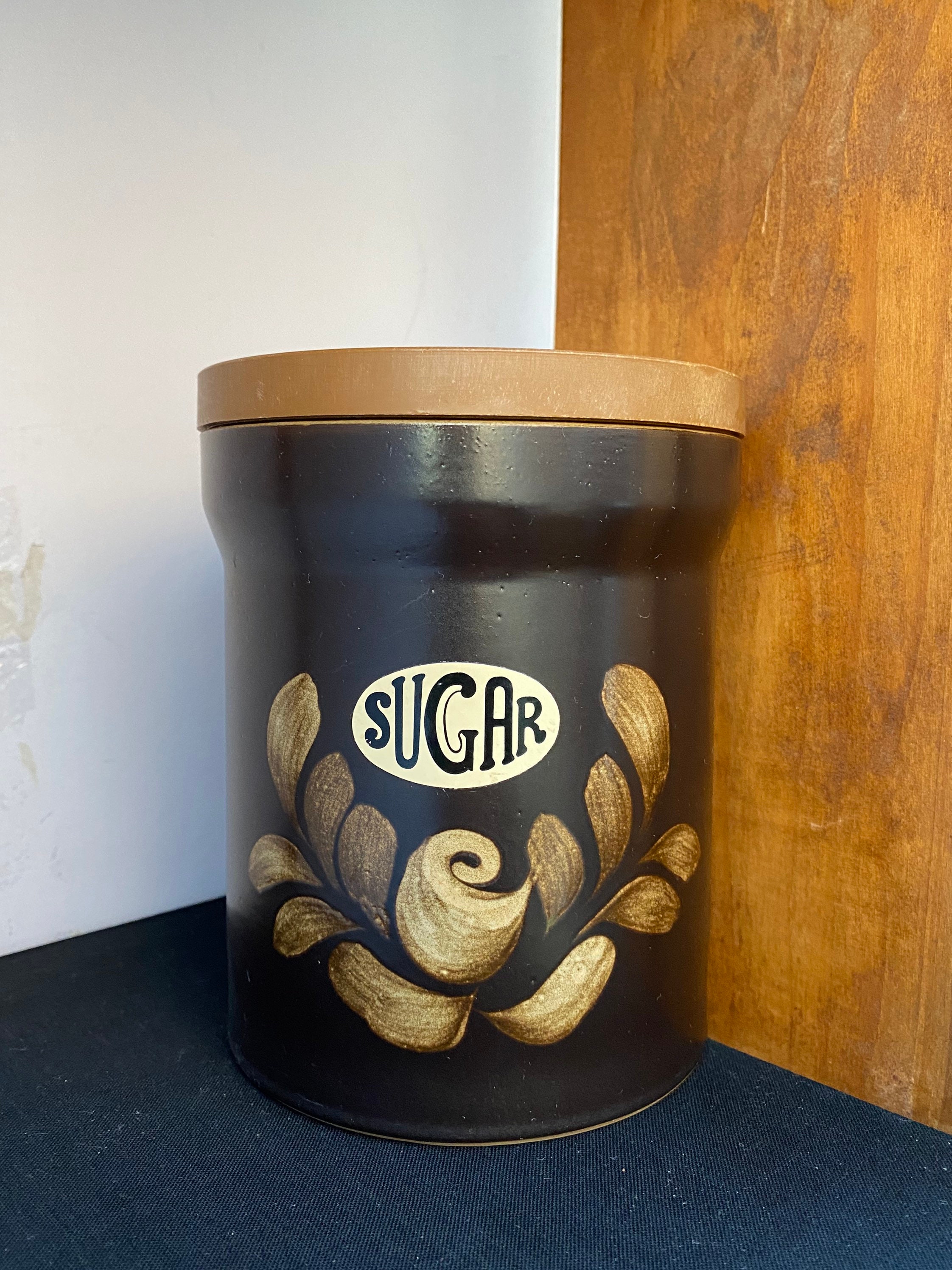 VINTAGE Denby Storage jar/ canister with lid for sugar. Made. In the ...