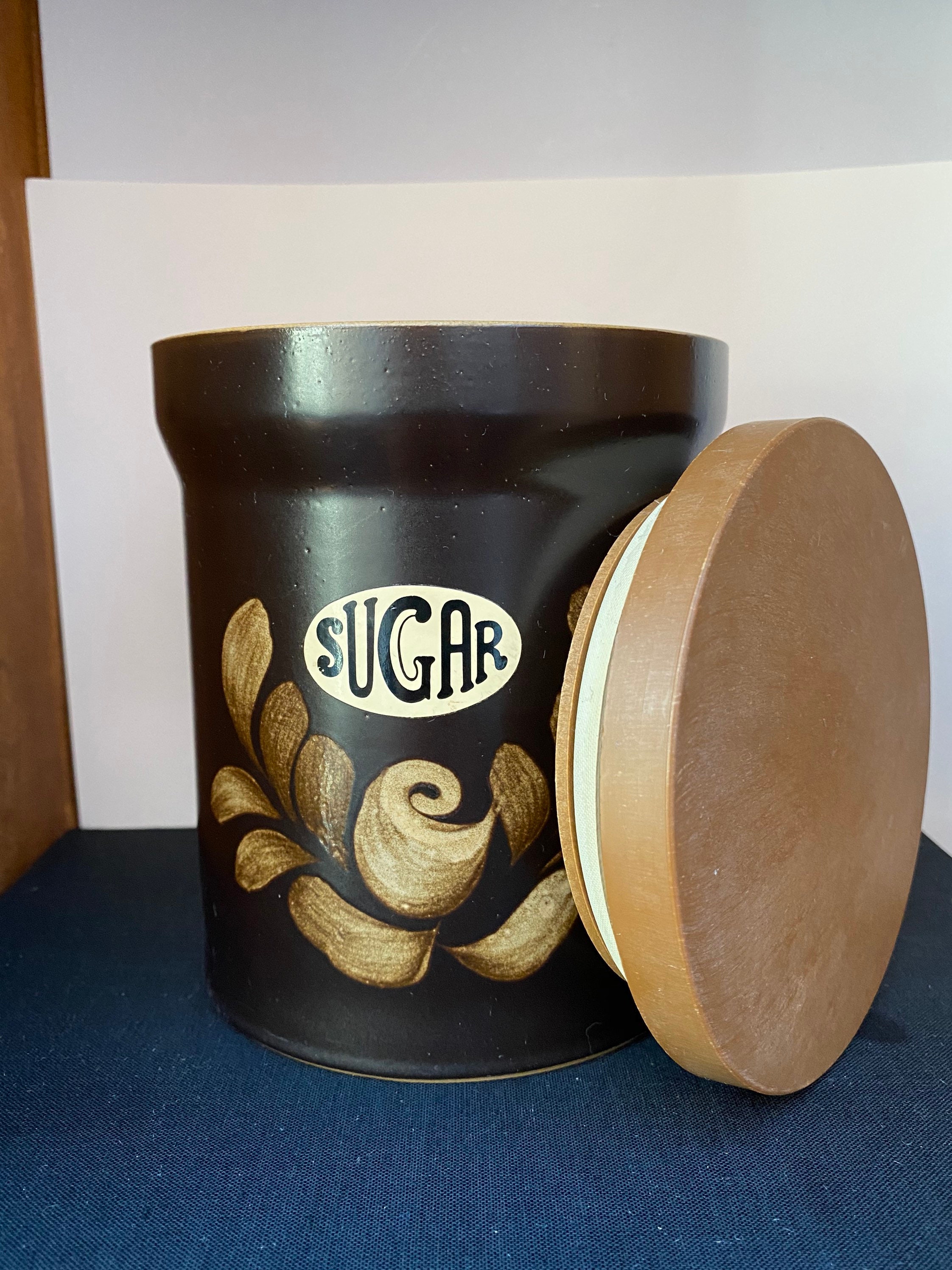 VINTAGE Denby Storage jar/ canister with lid for sugar. | Etsy