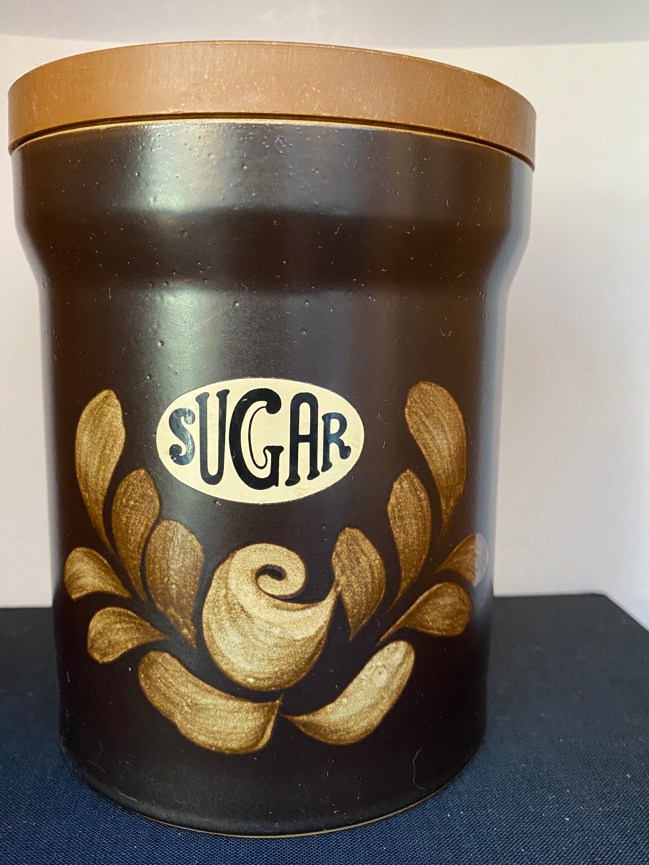 VINTAGE Denby Storage jar/ canister with lid for sugar. Made. In the ...