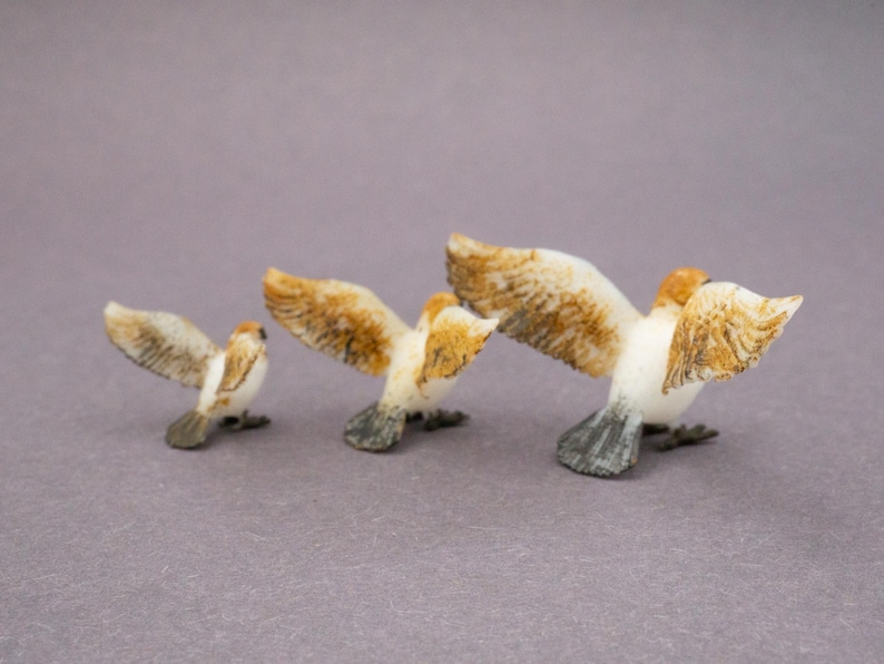 Miniature Sparrow Bird Figurines – Realistic Hand-painted Bird, Tiny ...