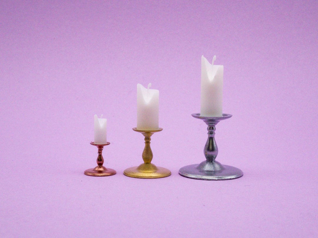 Candle Sticks Candles Miniature, Dollhouse Decor, Diorama Accessory ...