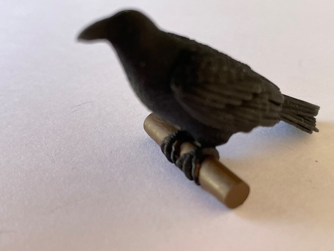 Lovely Little Miniature Crow on a Perch - Etsy