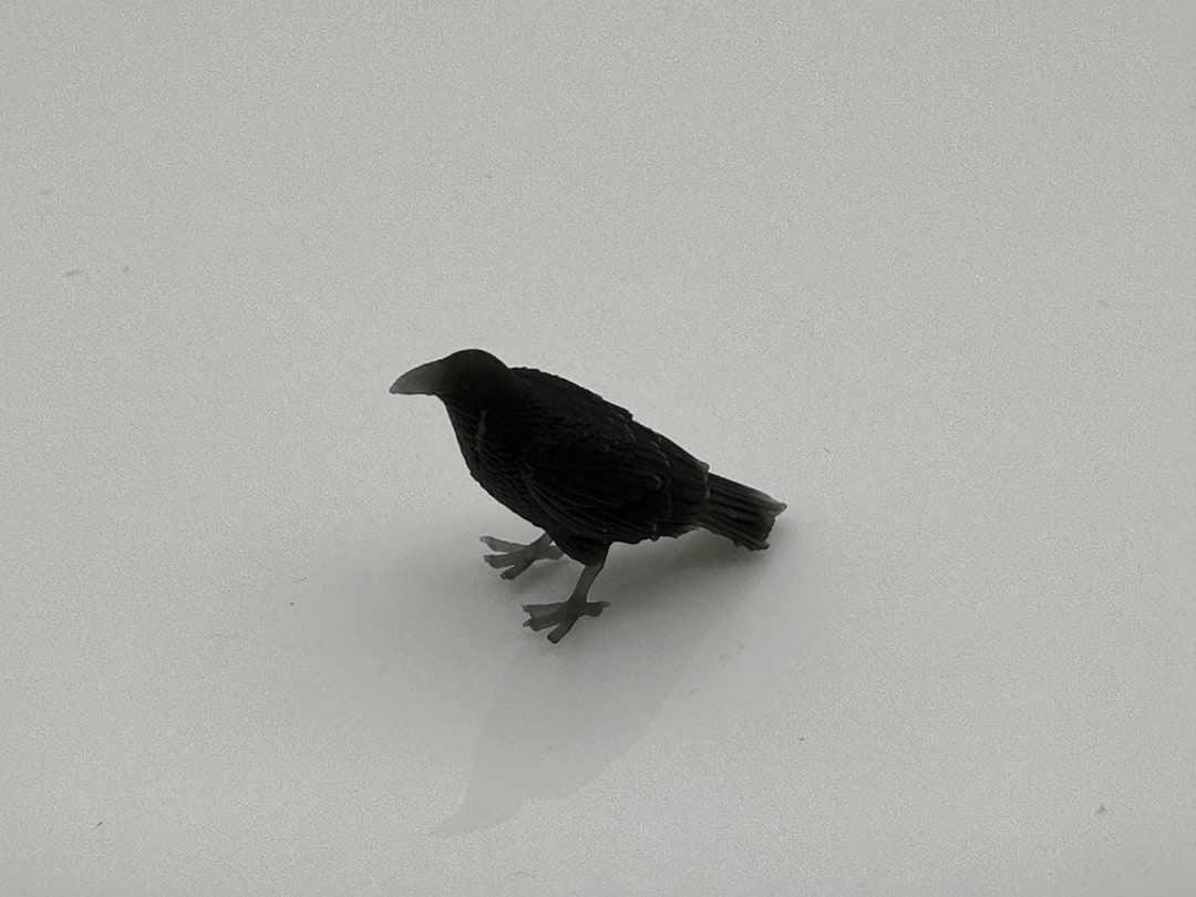 Tiny Miniature Crow Sculpture Elegant and Charming Bird Figurine in ...