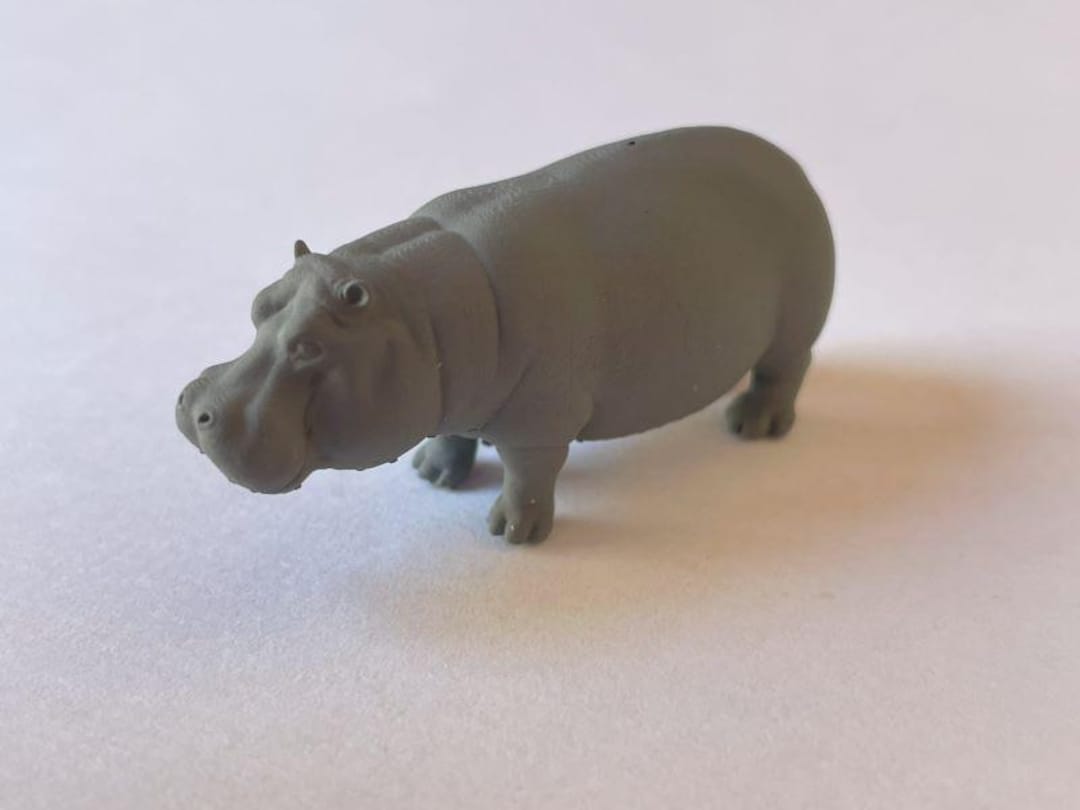 Hippopotamus Miniature, Tiny Animal Figurine, Dollhouse Decor, Diorama ...