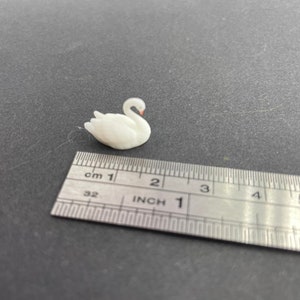 Swan Miniature, Dollhouse Decor, Diorama Accessory, Collectible Display ...