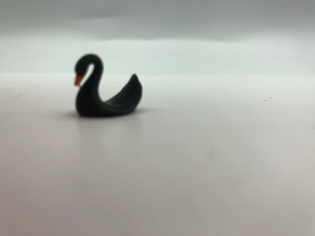 Tiny Little Elegant Black or White Swan | Miniature Bird Figurine ...