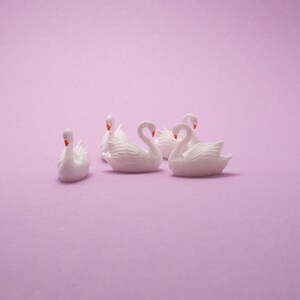 Swan Miniature, Dollhouse Decor, Diorama Accessory, Collectible Display ...
