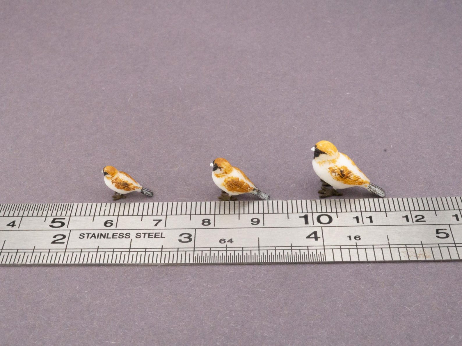 Sparrow Bird Miniature, Tiny Animal Figurine, Dollhouse Decor, Diorama ...