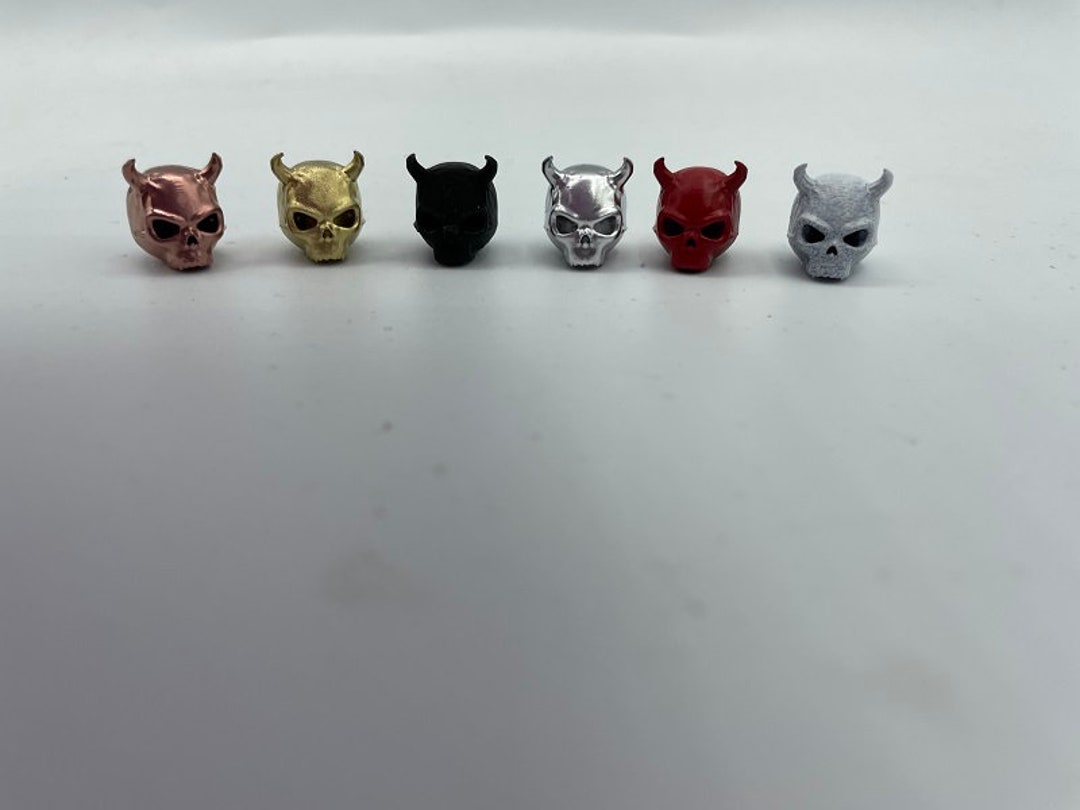 Miniature Devil Skulls With Horns Ornament Gothic Gift Small Skull ...