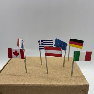 Miniature Country Flags: Handmade Paper Flags for Dollhouse Displays - Etsy