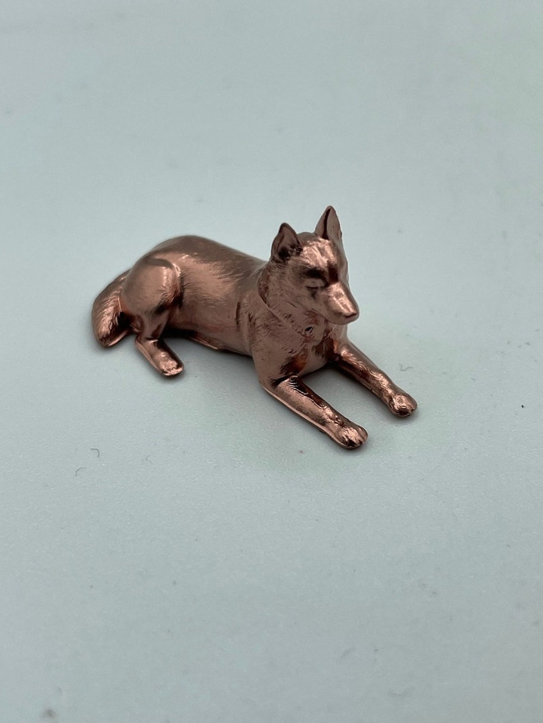 Laying Husky Miniature, Resting Dog Figurine, Sleeping Puppy Ornament ...