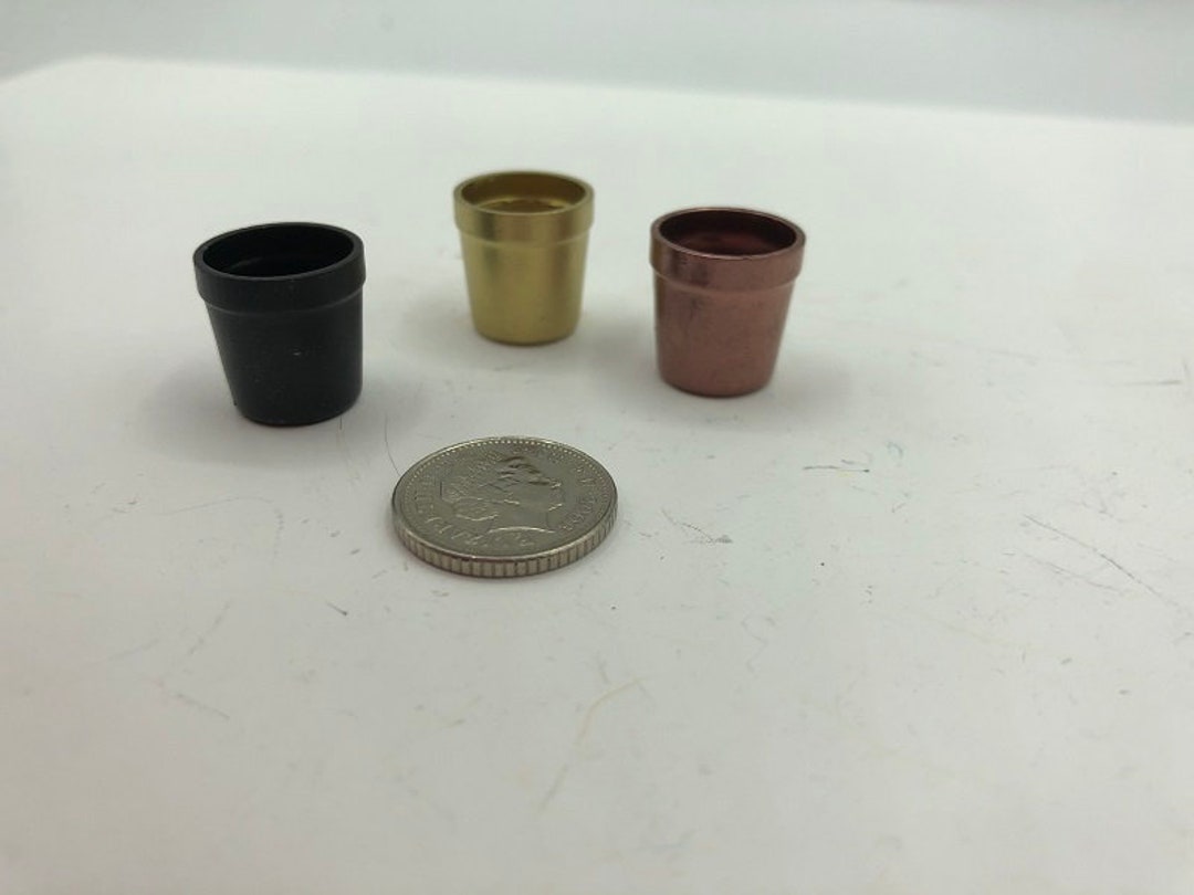 1:12 Scale Painted Flower Pots, Miniature Dollhouse Garden Decor, Tiny ...
