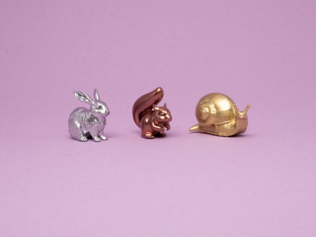 Micro Animal Figurines: Tiny Resin Squirrel, Rabbit, and Snail, Hand ...