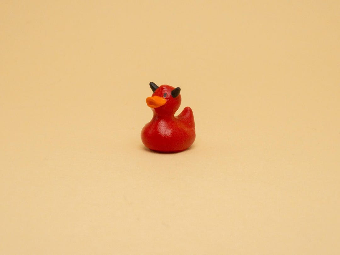 Red Devil Duck Figurine: Miniature Halloween Decor - Etsy UK