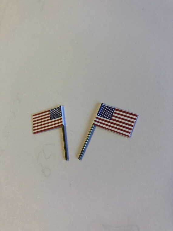 2 X Tiny Flags of the United States of America for a Dolls - Etsy UK