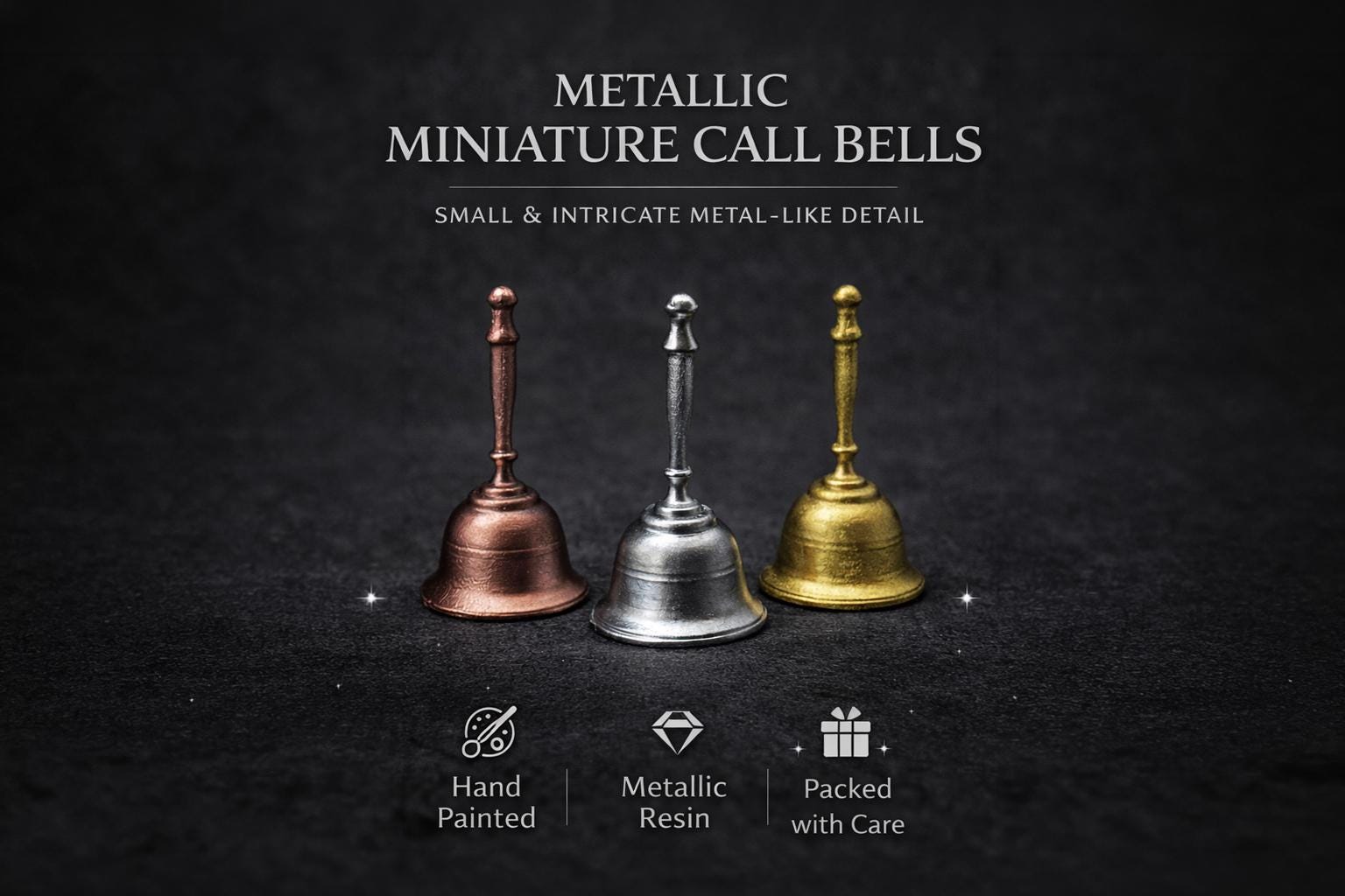 Bell Miniature, Dollhouse Decor, Diorama Accessory, Collectible Display ...