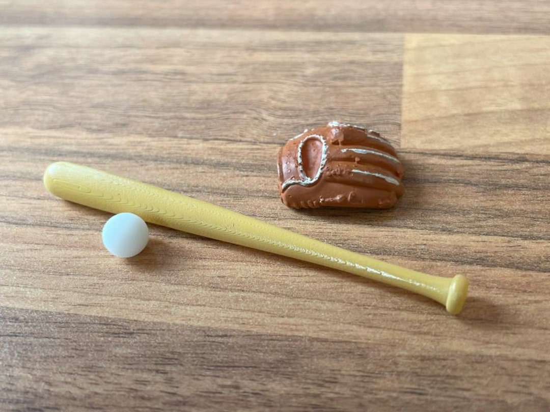 Miniature Baseball, Bat and Glove for Dollhouse Sports Decor ...
