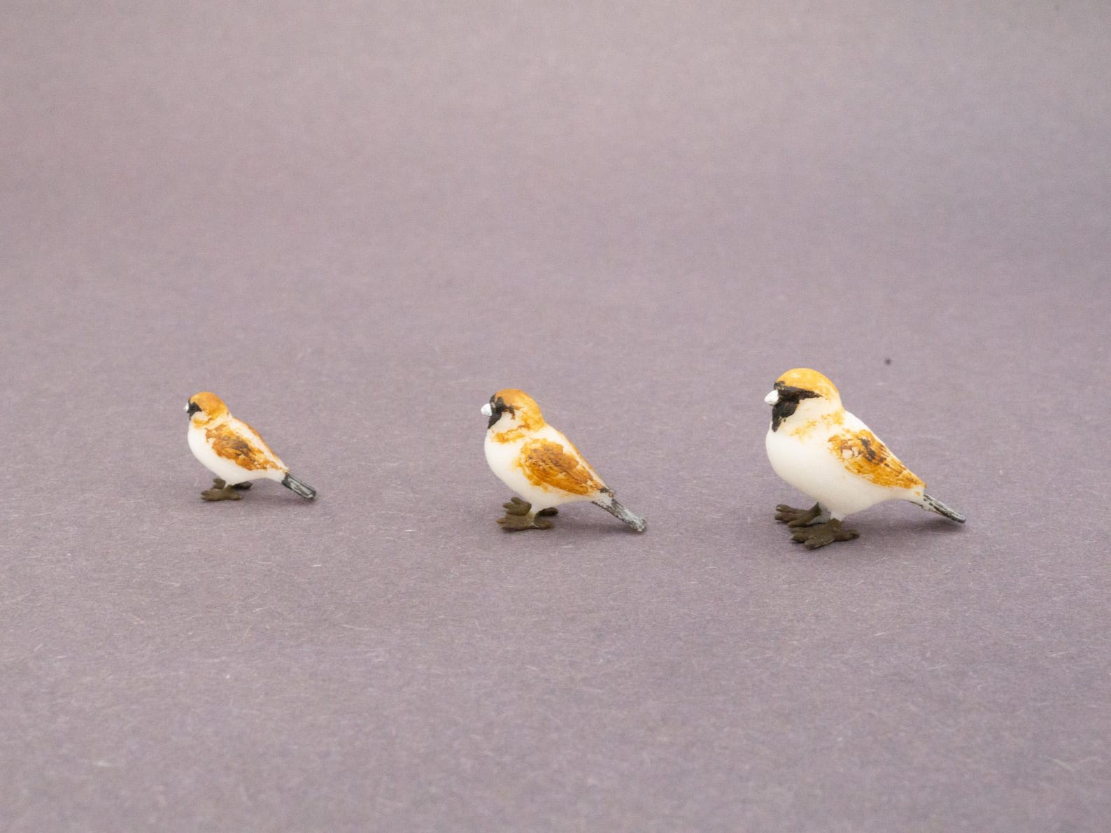 Sparrow Bird Miniature, Tiny Animal Figurine, Dollhouse Decor, Diorama ...