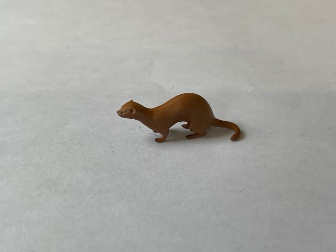 Miniature Ferret Figurine: Hand-painted Resin Dollhouse Pet - Etsy
