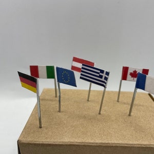 Country Flags Miniature, Dollhouse Decor, Diorama Accessory ...