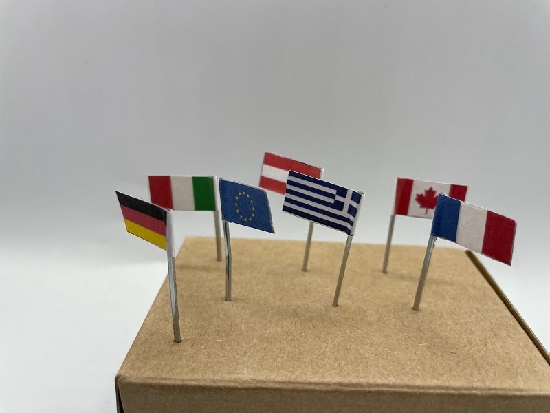 Miniature Country Flags: Handmade Paper Flags for Dollhouse Displays - Etsy