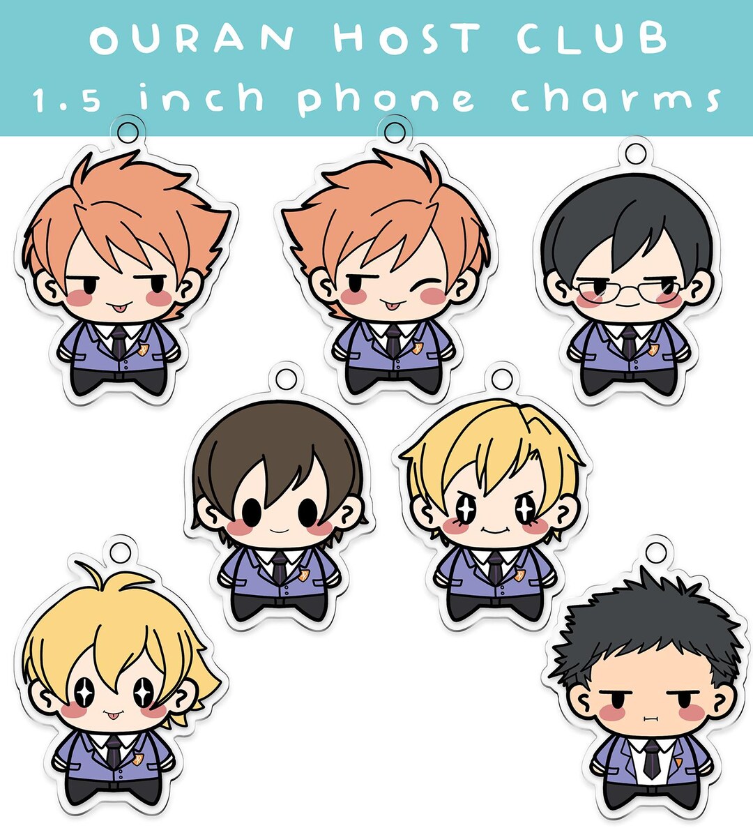 Ouran Host Club Mini Acrylic Phone Charms: Anime Keychain - Etsy