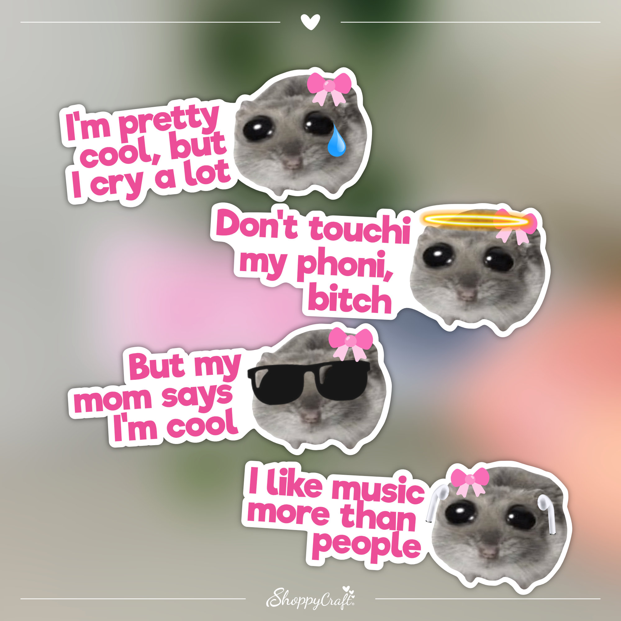 Das Sind Tolle Memes Even Baddies Get Saddies Square Art Print