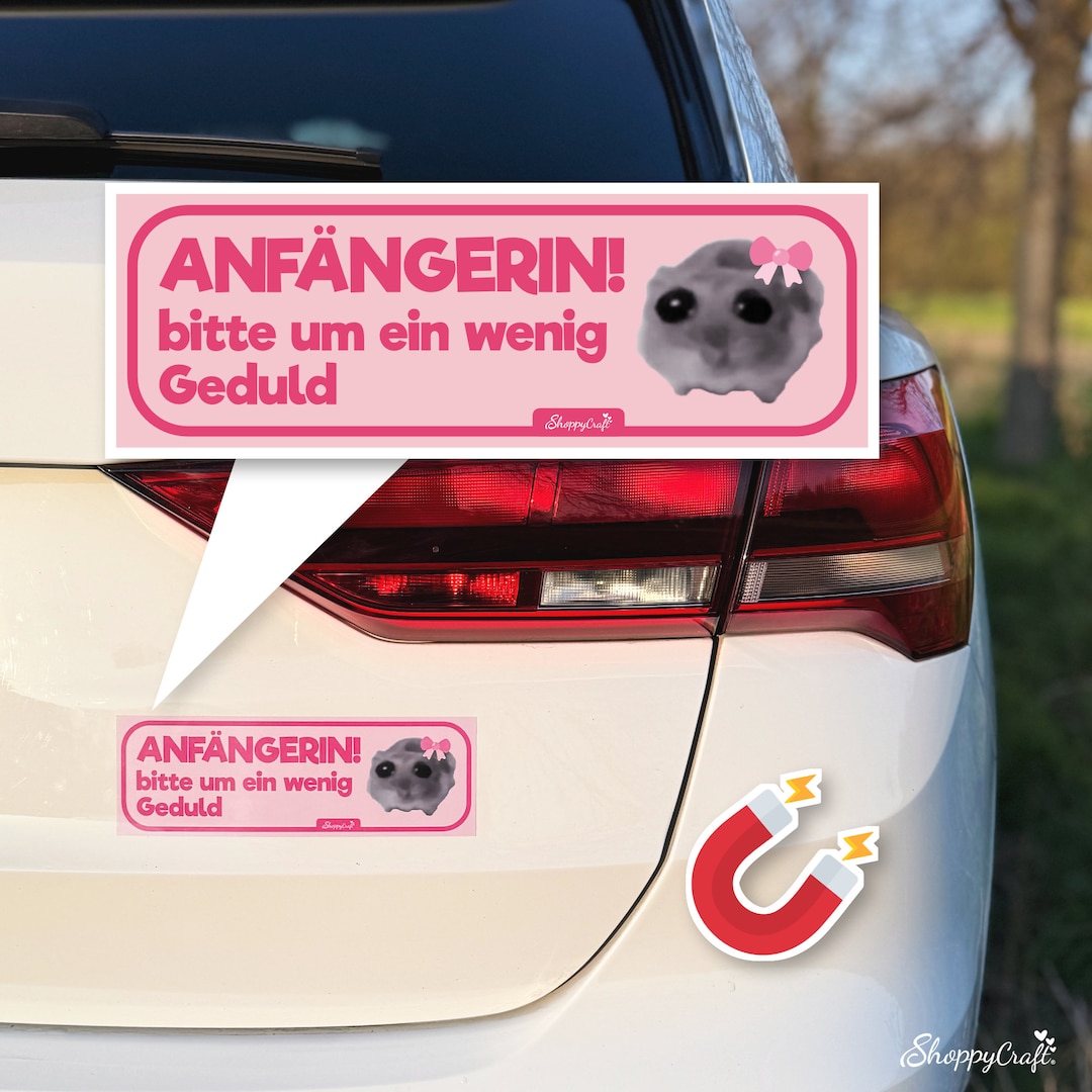 Sad Hamster Auto Magnet Fahranfänger Schild, lustig Beste Freundin ...