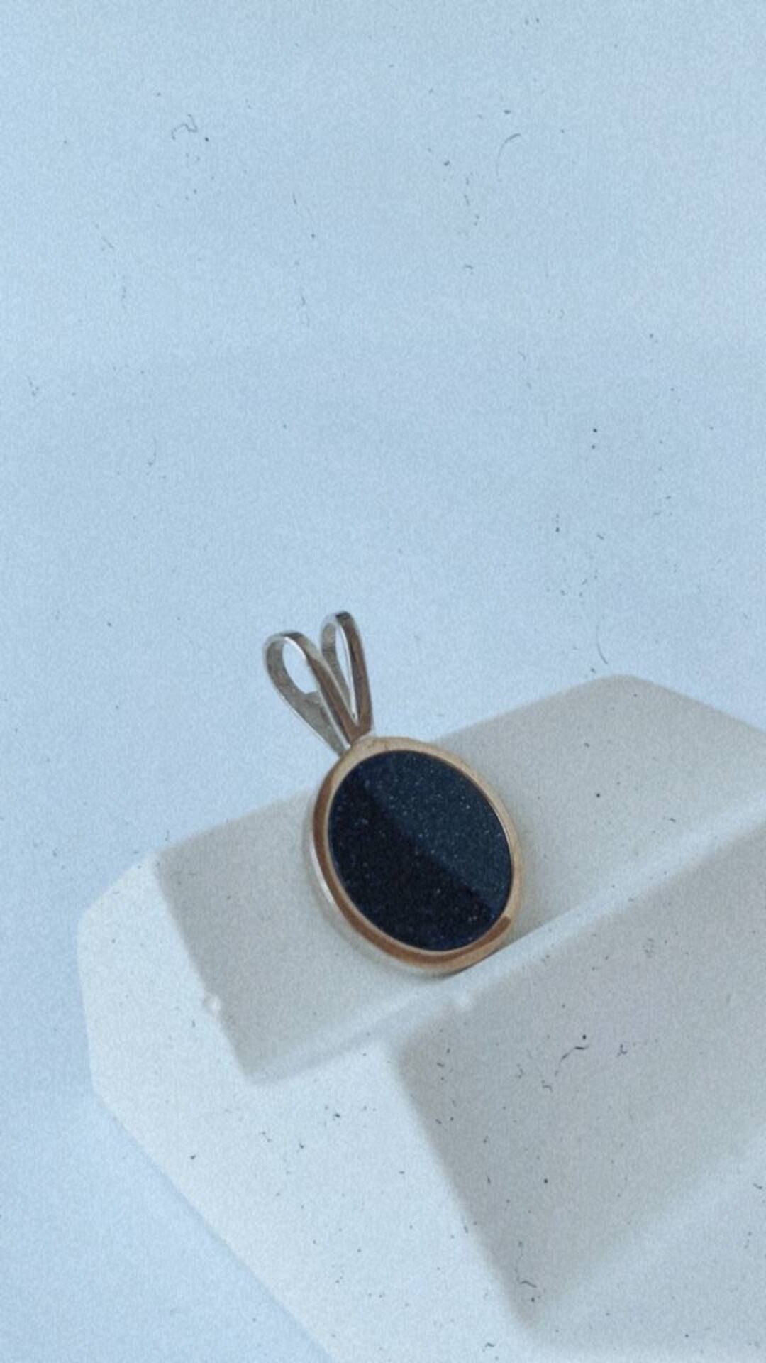Round Shape Blue Sandstone Pendant Silver Pendant 925 Blue Goldstone ...