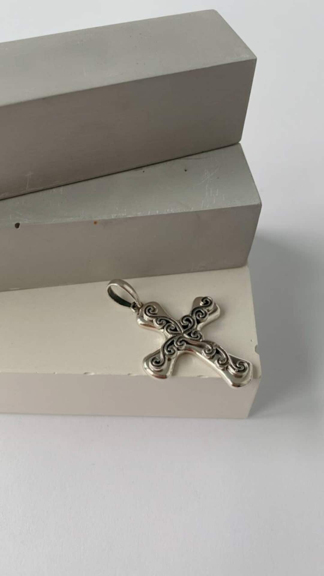 Minimalist Silver 95 Hibiscus Cross Pendant for Women or Child, Cross ...
