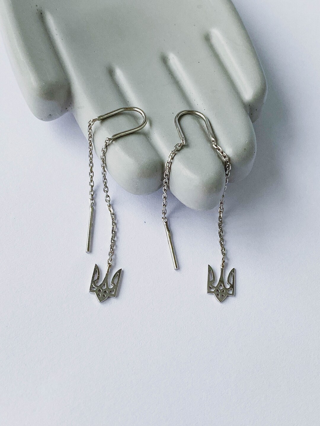 Ukraine Jewelry Tryzub Earrings Sterling Silver Ukraine Earrings ...