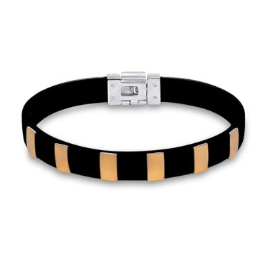 Black Men Bracelet With Caoutchouc Black Rubber Bracelet Gift - Etsy